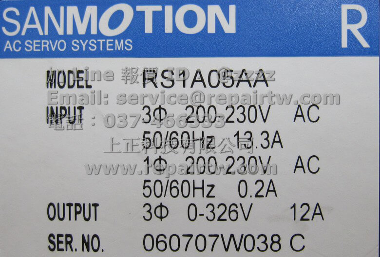 RS1A05AA Sanyo Denki 三洋 AC SERVO SYSTEMS(AMPLIFIER) 伺服驅動器